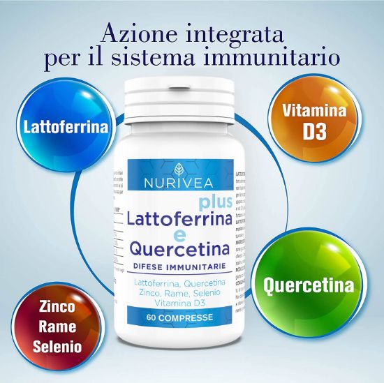 NURIVEA Integratori Alimentari. Lattoferrina e Quercetina